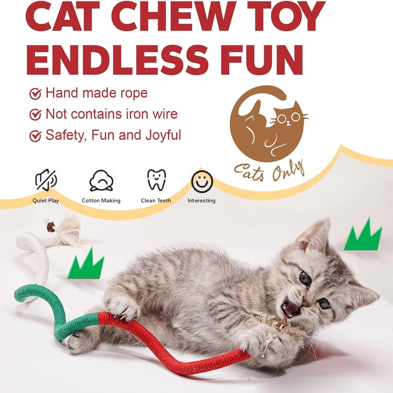 Interactive Durable Chew Toy for Indoor Cats - Promotes Digestive and ...