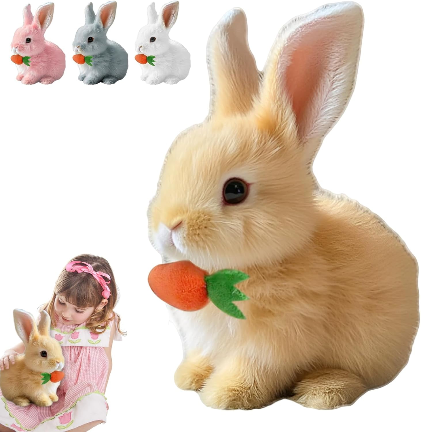 Interactive Easter Bunny Toy, 2025 New My Realistic Bunny Toy, Easter ...