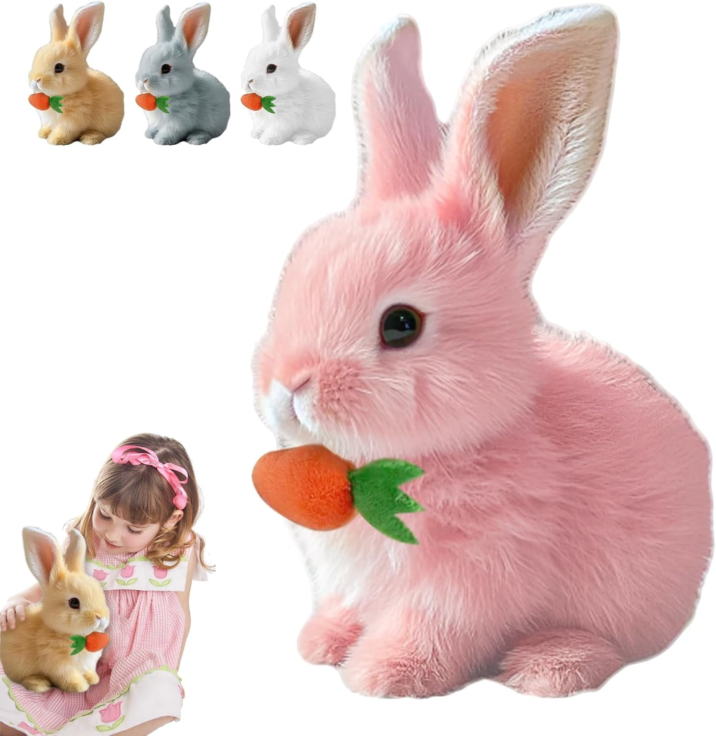 Interactive Easter Bunny Toy, 2025 New My Realistic Bunny Toy, Hopping ...