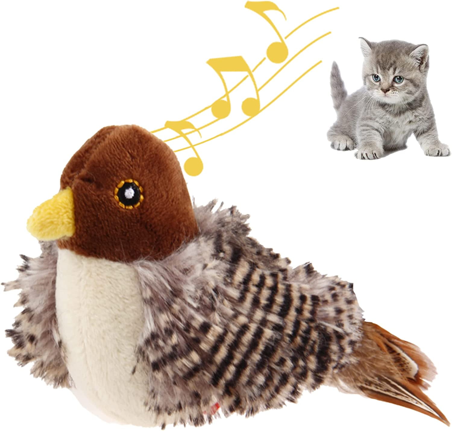 Interactive Electronic Cat Toy, Automatic Chirping Bird Toy Squeaky ...