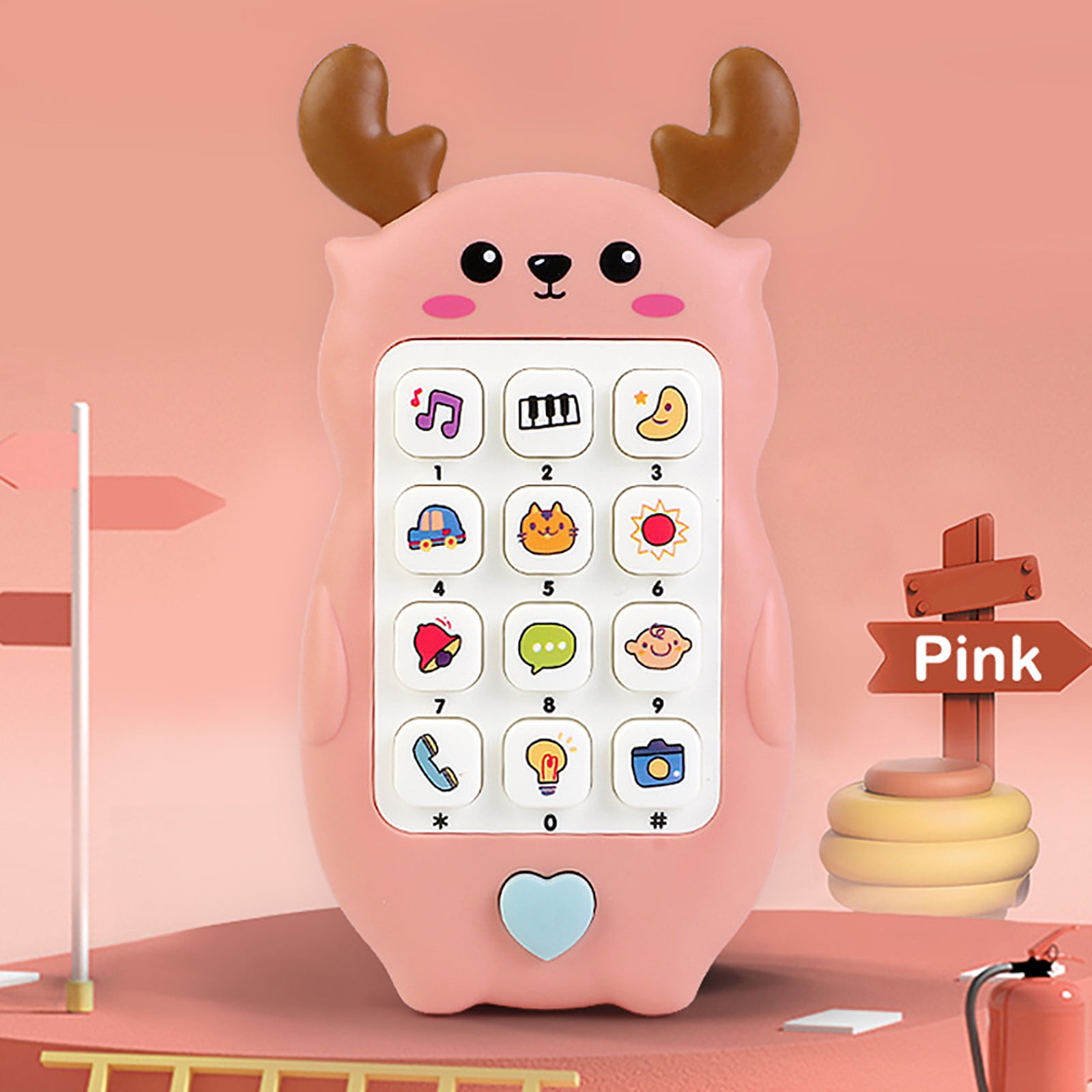 Interactive Electronic Music Baby Phone Toy - Chewable Early Education ...