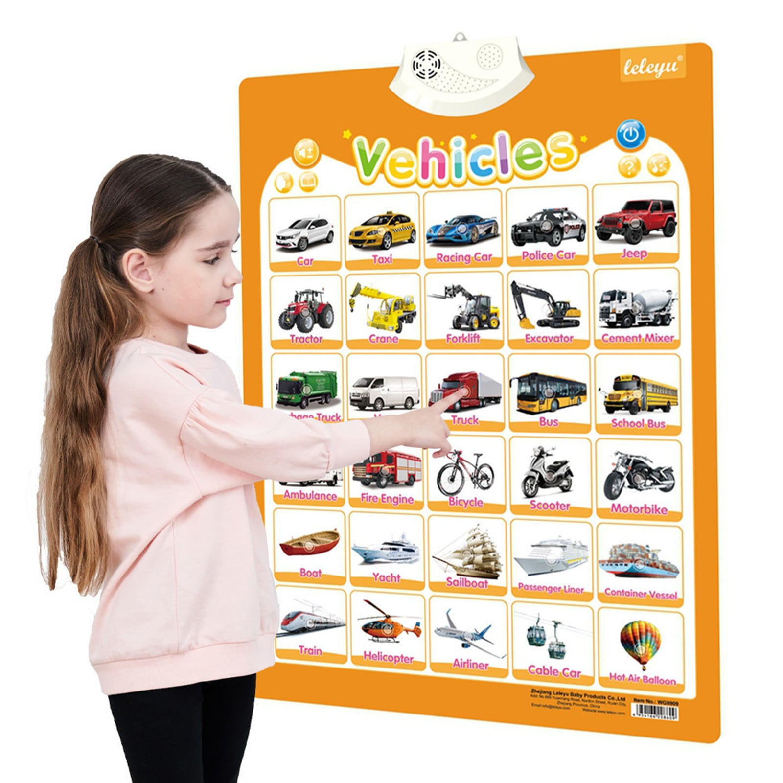 Interactive English Learning Talking Wall Chart Toy for Kids 1+ Year ...