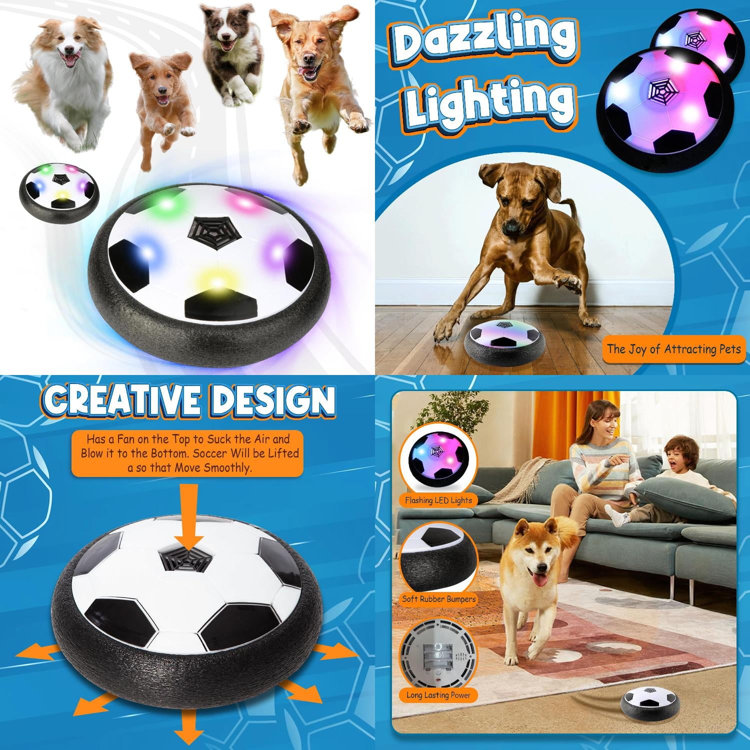 Interactive Exciting Gliding Disc Toy for Active Dogs - Fun Hover ...