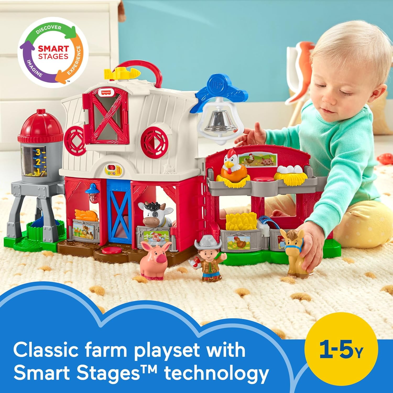 Interactive Farm Playset with Smart Stages for Toddlers Ages 1+ Years ...