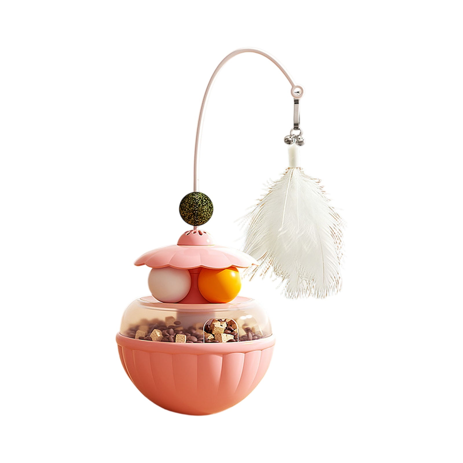 Interactive Feather Wand With Bell, Self-Play Tumbler Dispenser, Catnip ...