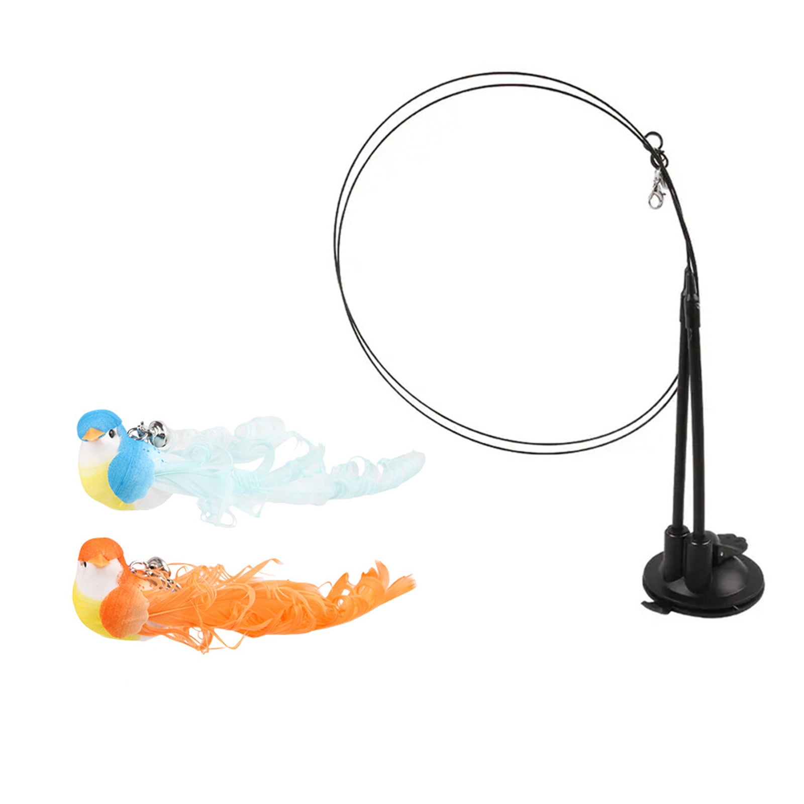 Interactive Feathered Cats Toy Teaser Wand Set With Rotating Birds ...