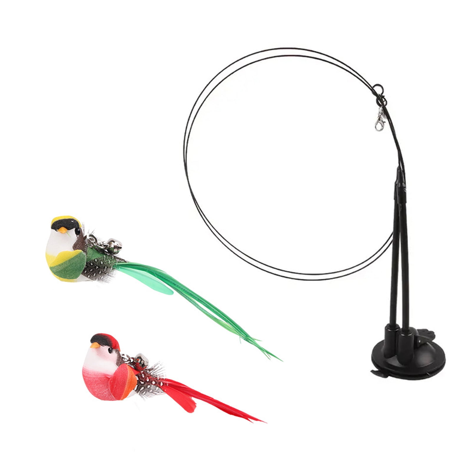 Interactive Feathered Cats Toy Teaser Wand Set With Rotating Birds ...