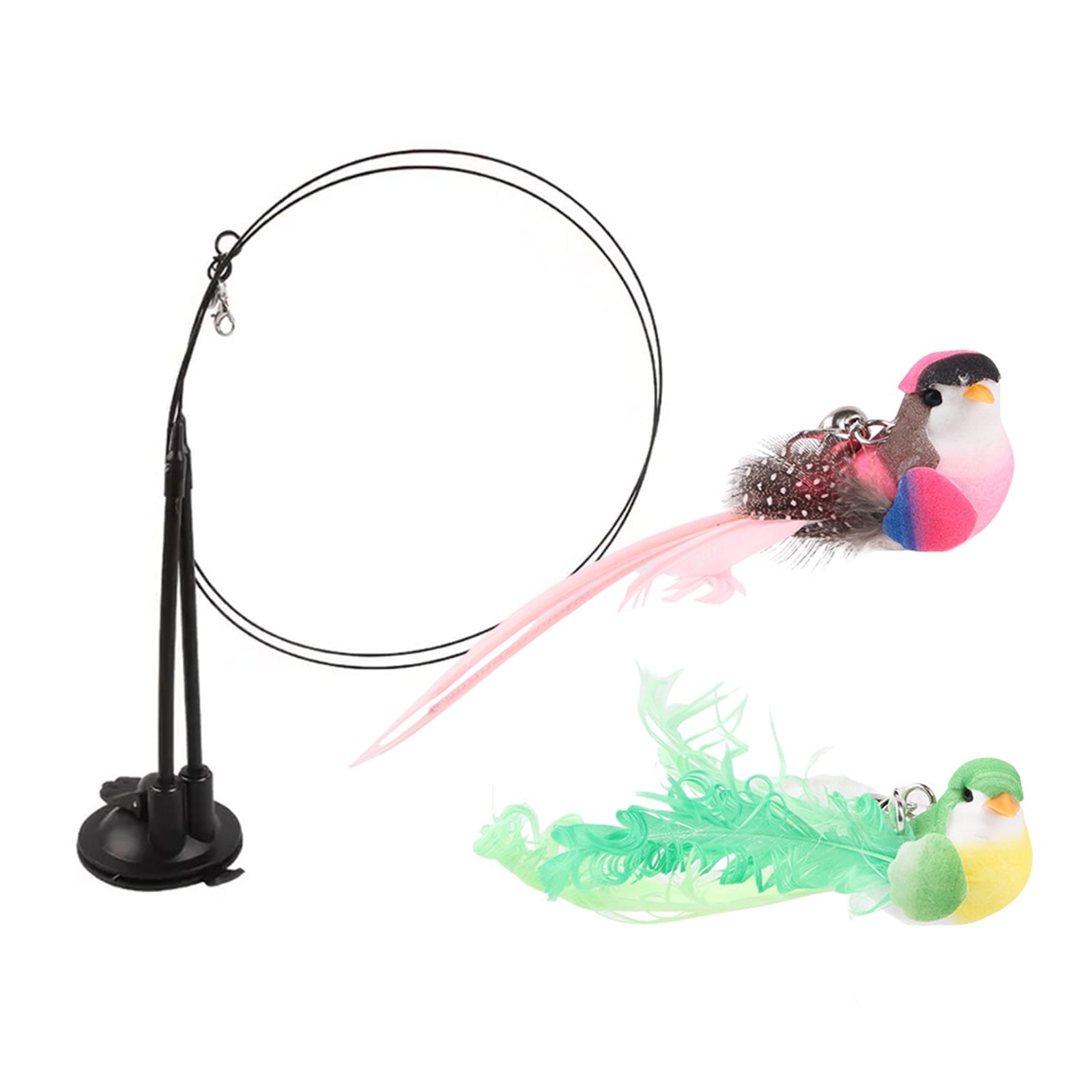 Interactive Feathered Cats Toy Teaser Wand Set With Rotating Birds ...