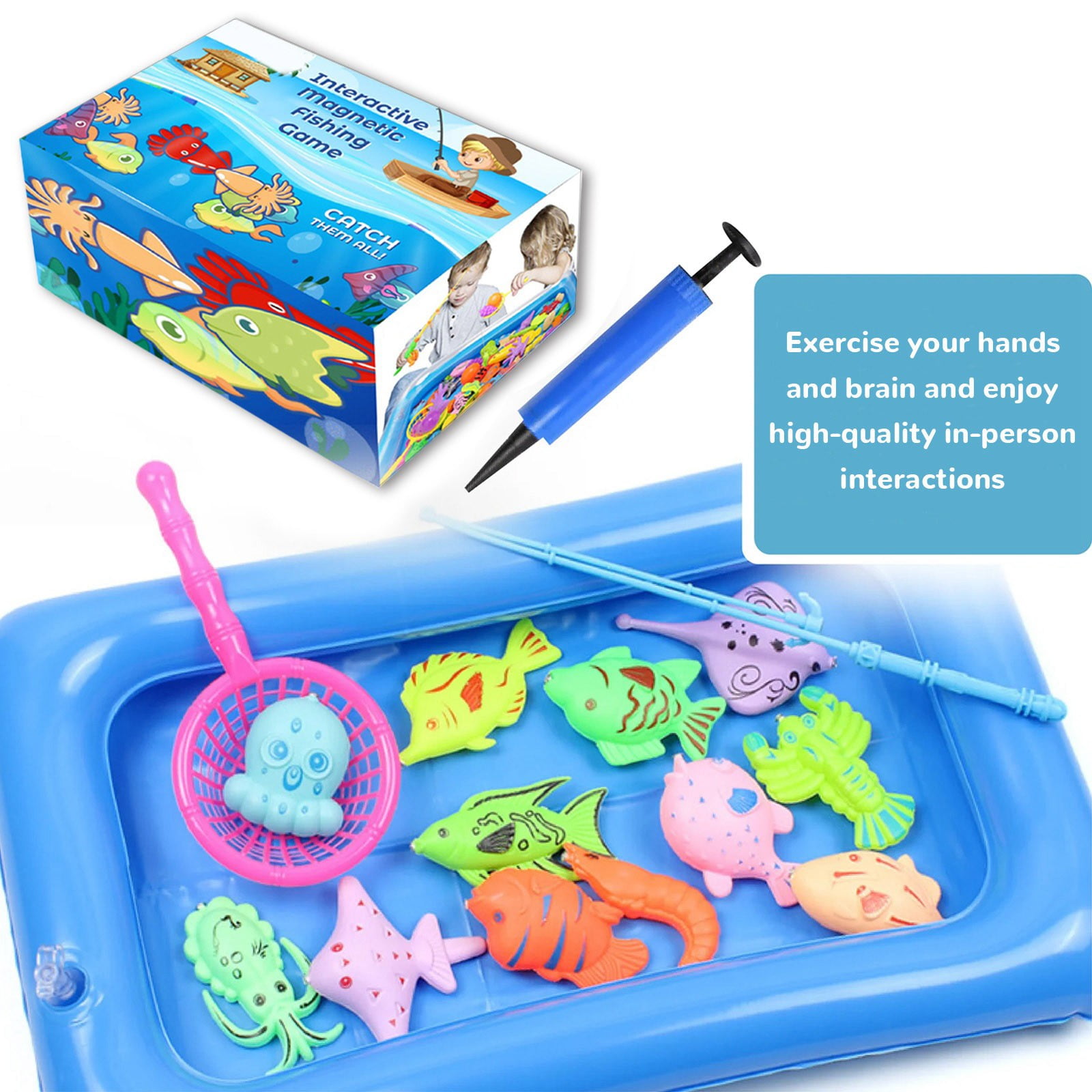 Interactive Fishing Game Set For Kids Toddler Early Learning Toy With ...