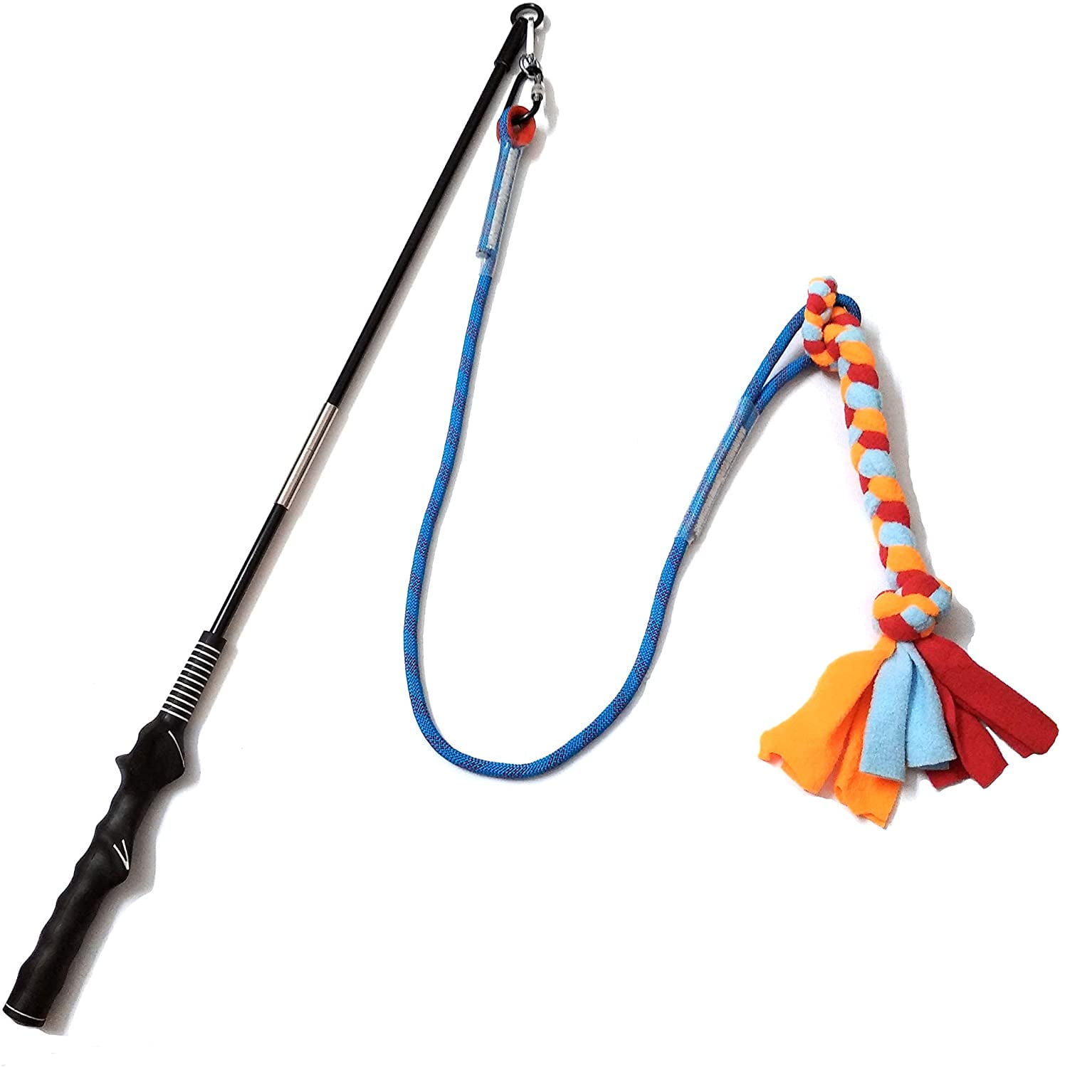 Interactive Flirt Pole Toy for Dogs Chase and Tug of War,Durable Teaser ...