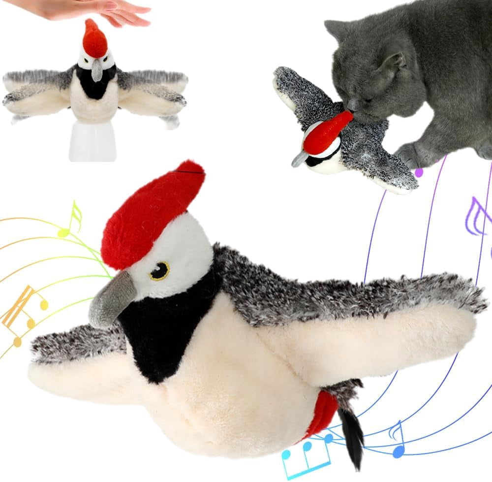 Interactive Flying Bird Cat Toys for Indoor Cats, Simulated Chirping ...