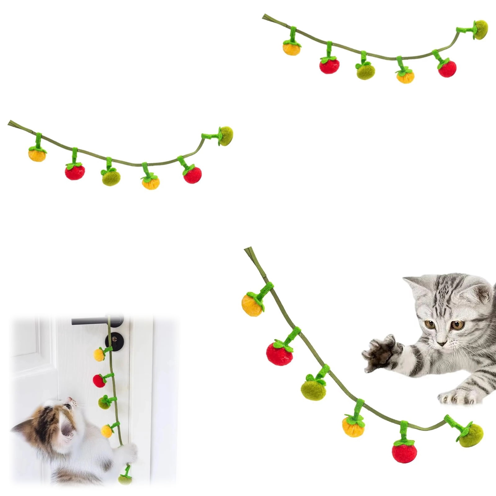 Fruit-Shaped Catnip Toy for Cats, Interactive Hanging String with Bell ...