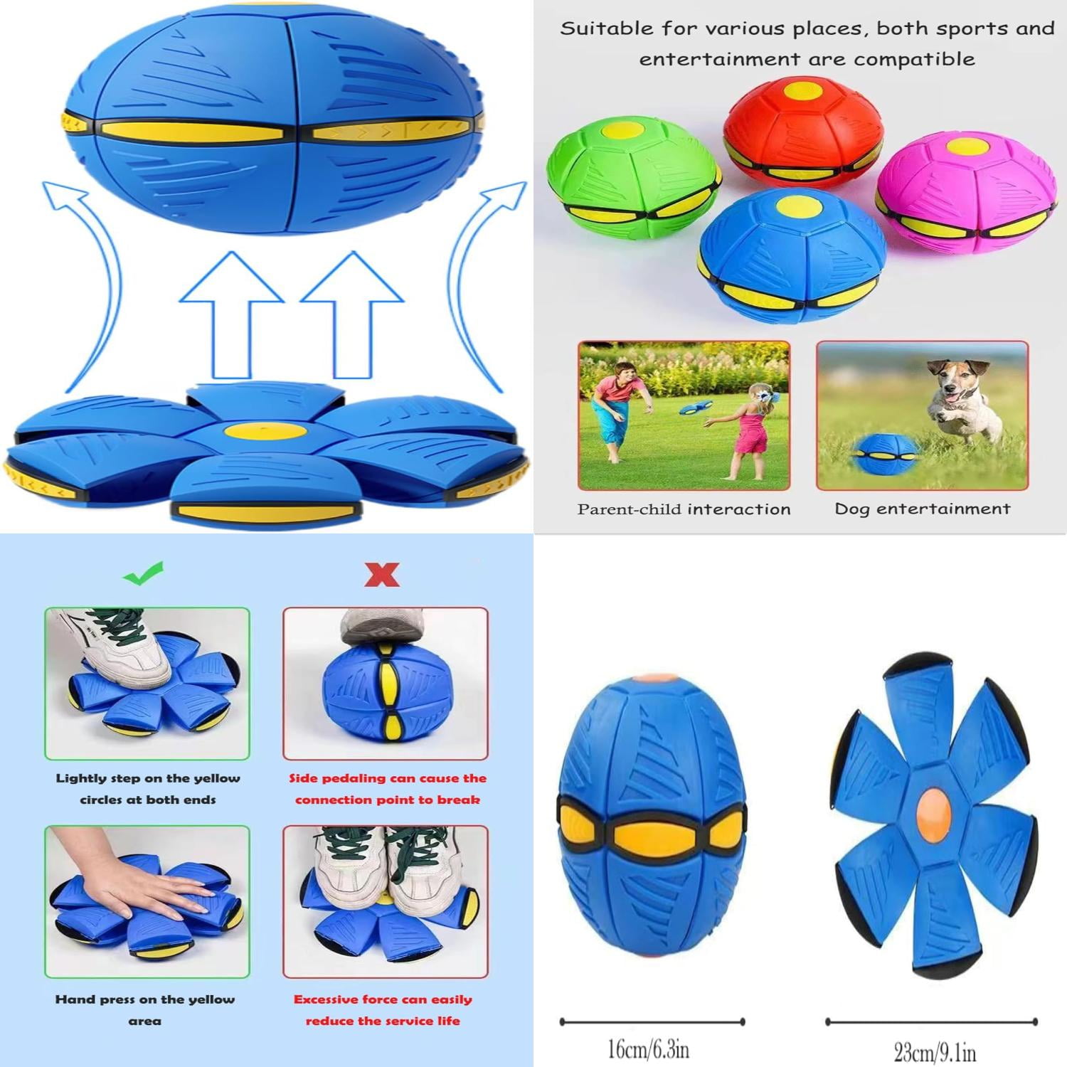 Interactive Green Portable Flying Saucer Dog Toy - Perfect Disc Ball ...