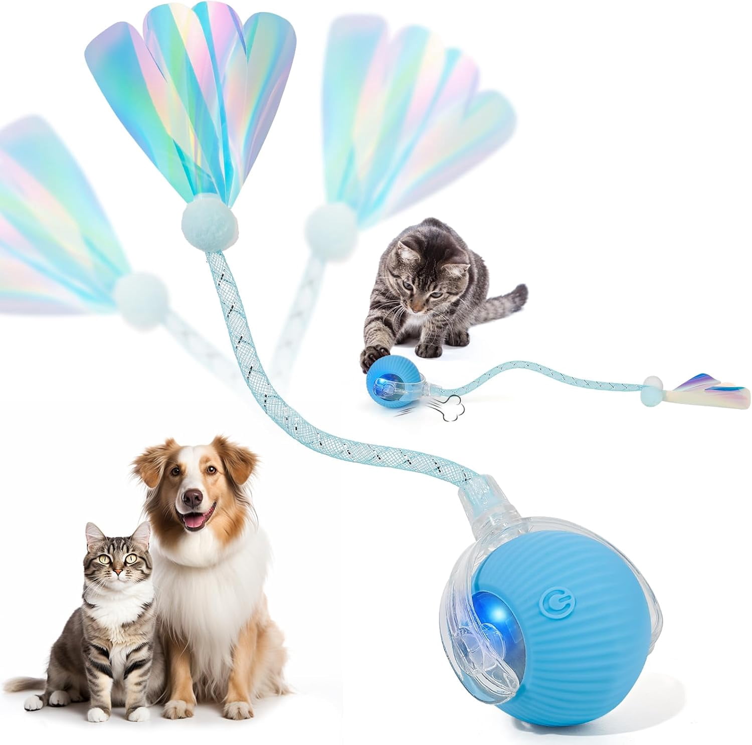 Interactive for Indoor Cats & Dogs, Agile Moving Ball with Elastic Mesh ...