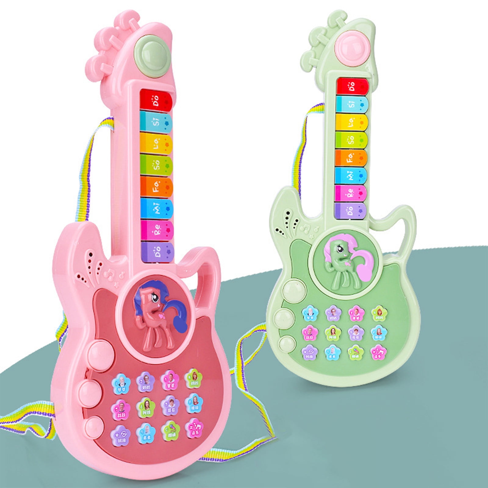 Interactive Kids Guitar Toy with Lights & Music - 20+ Buttons, 8 Notes ...