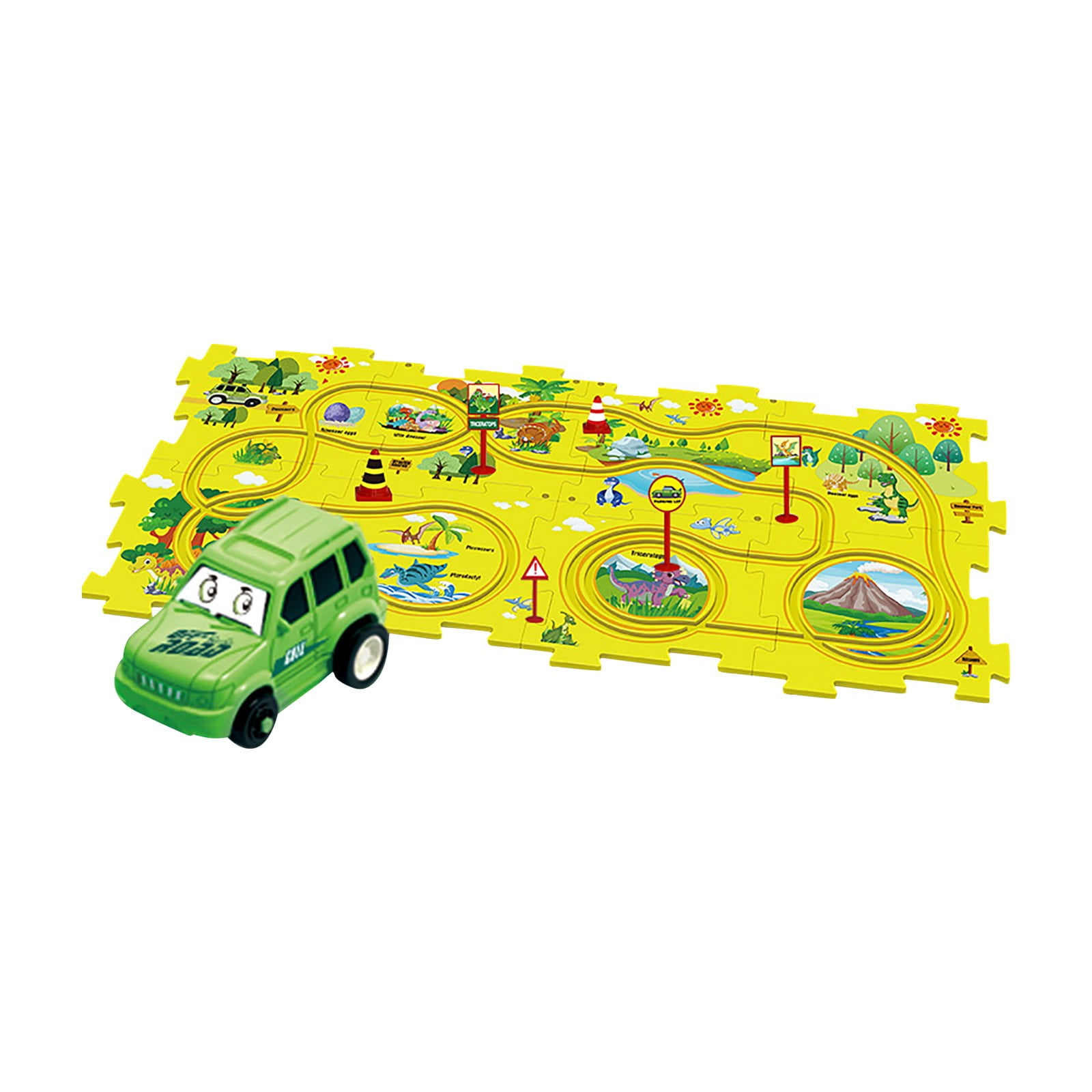 Interactive Kids Play Mat with Toy Car, Educational Puzzle Road Map for ...