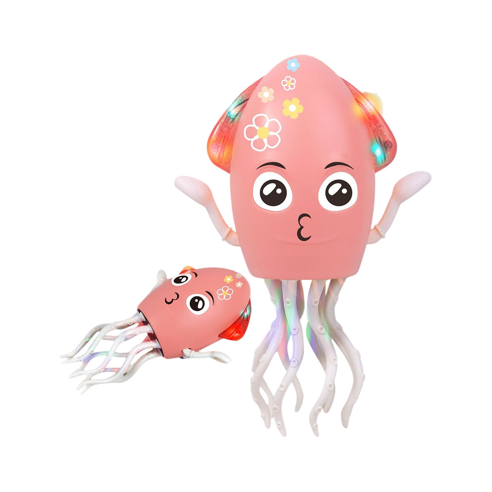 Interactive LED Light Up Squid Toy for Kids, Soft Silicone Sensory ...