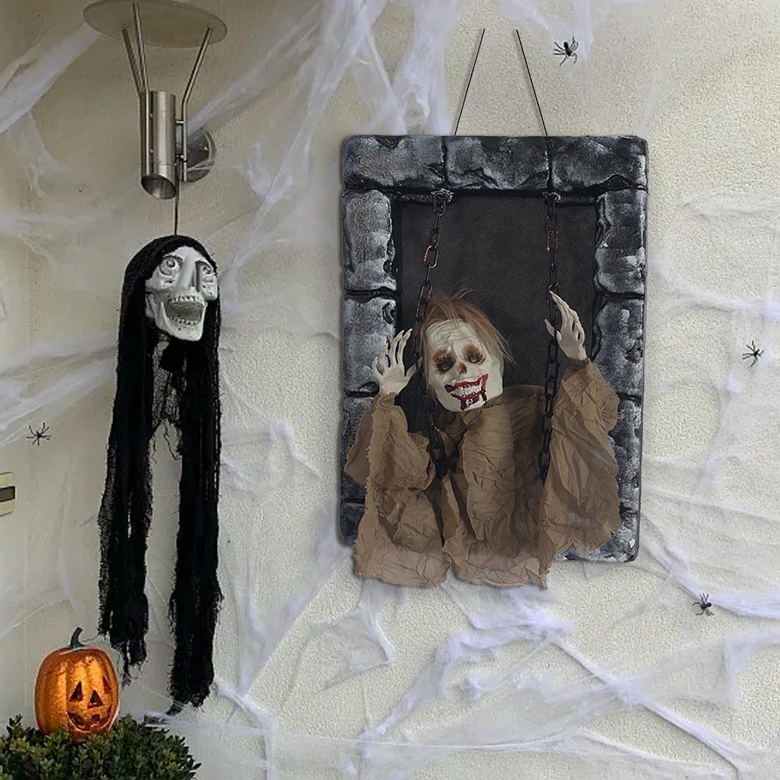 Interactive LED Tombstone Halloween Decoration - Motion Sensor Light Up ...