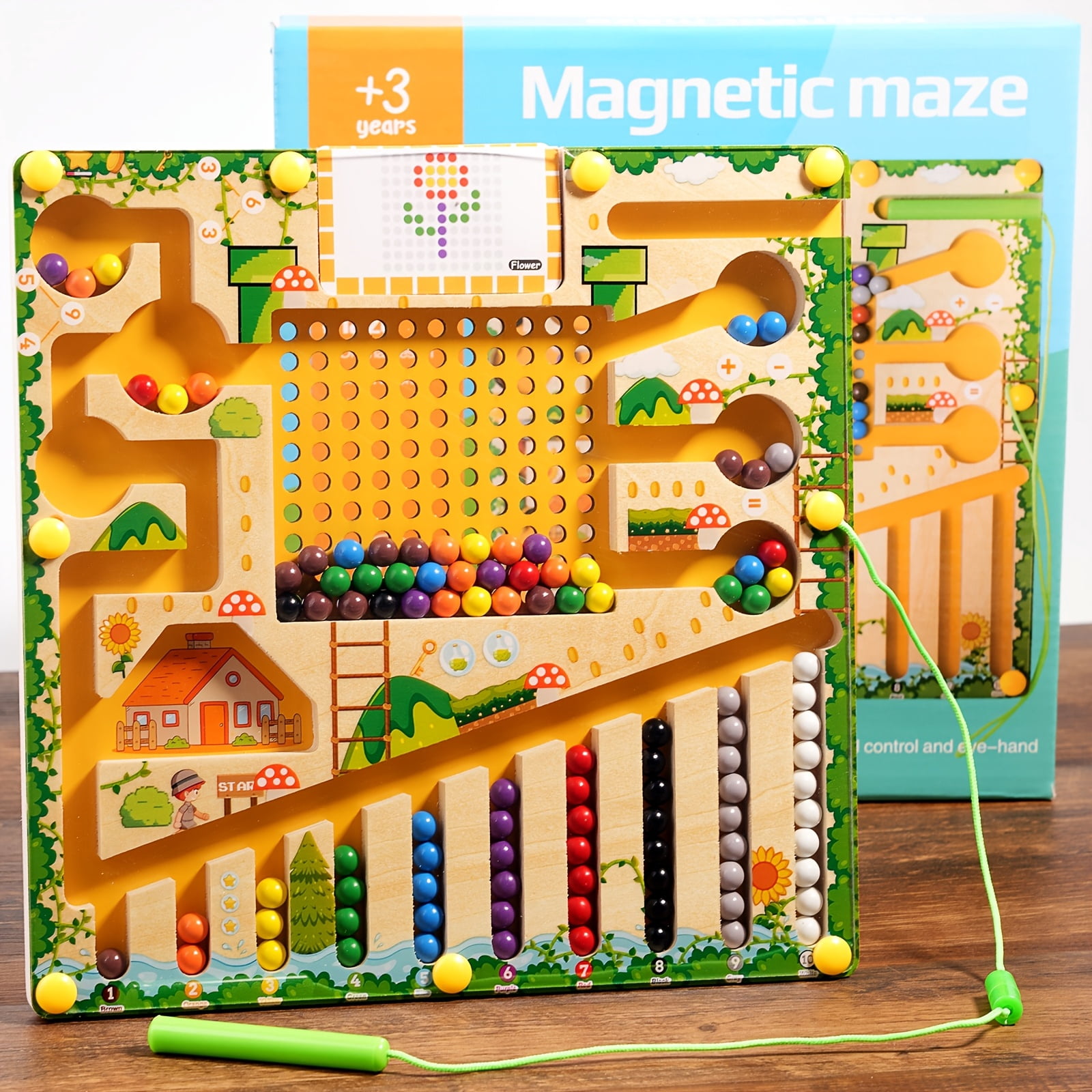 Interactive Magnetic Rolling Ball Toy, Fun Magnetic Track Game, Physics ...