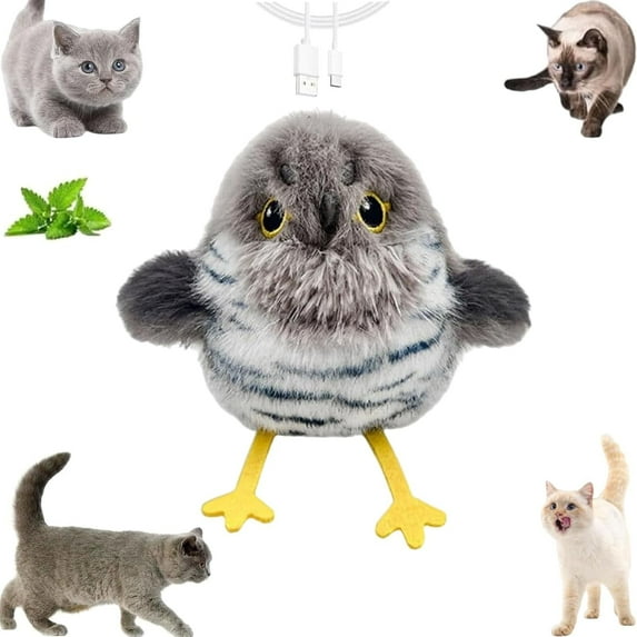 Interactive Motion-Activated Flapping Bird Cat Toy | Realistic Bird ...