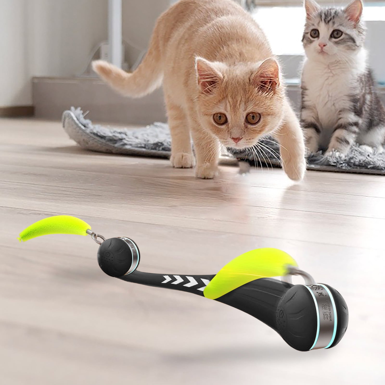 Interactive Motion Activated Rolling Rechargeable LED Cat With Lights ...