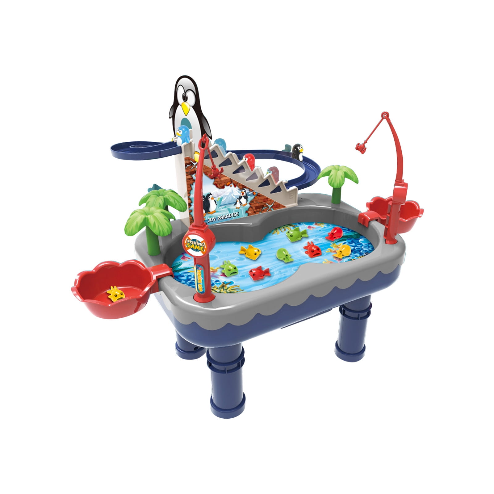 Interactive Penguin-Themed Water Play Table for Kids with Fishing Game ...