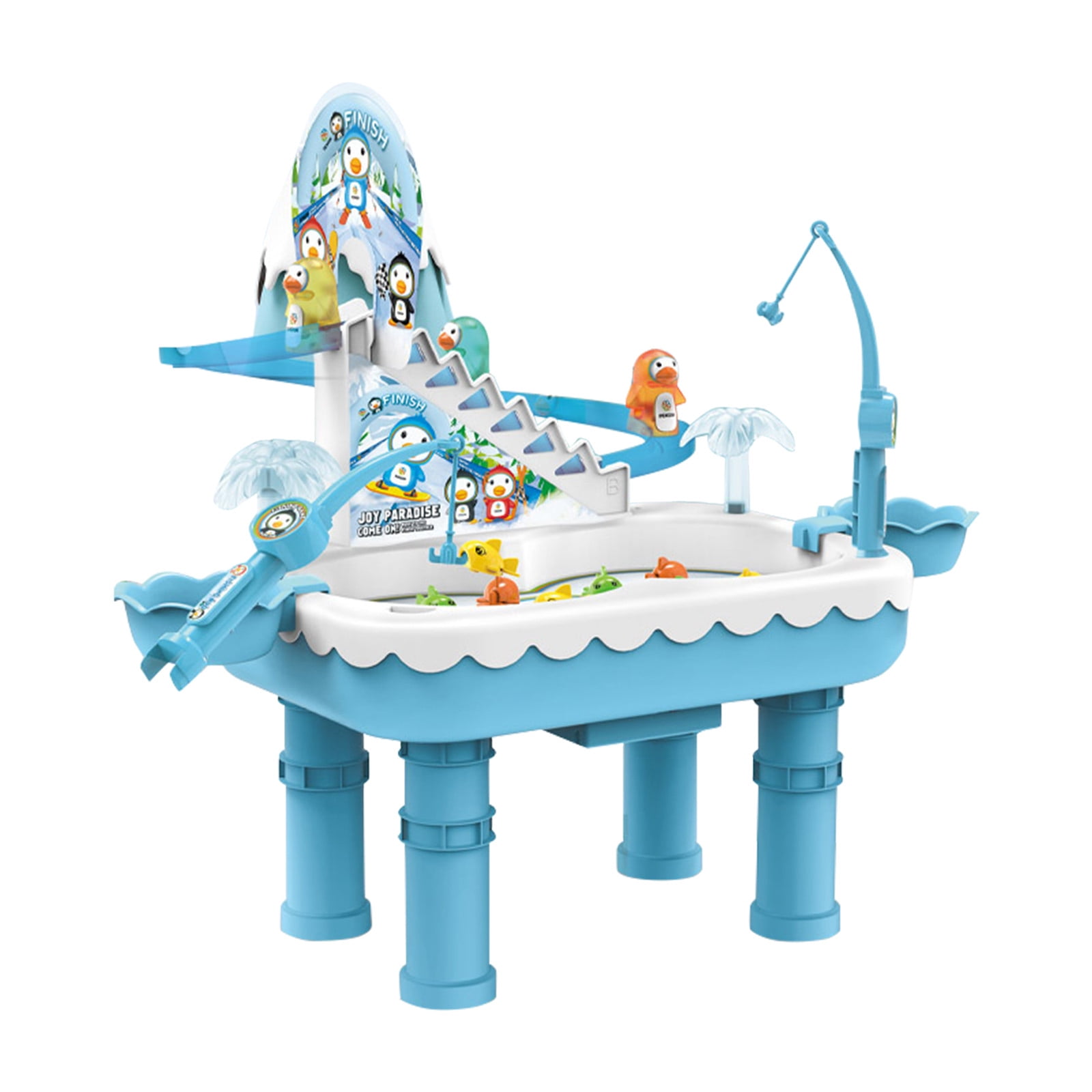 Interactive Penguin-Themed Water Play Table for Kids with Fishing Rods ...