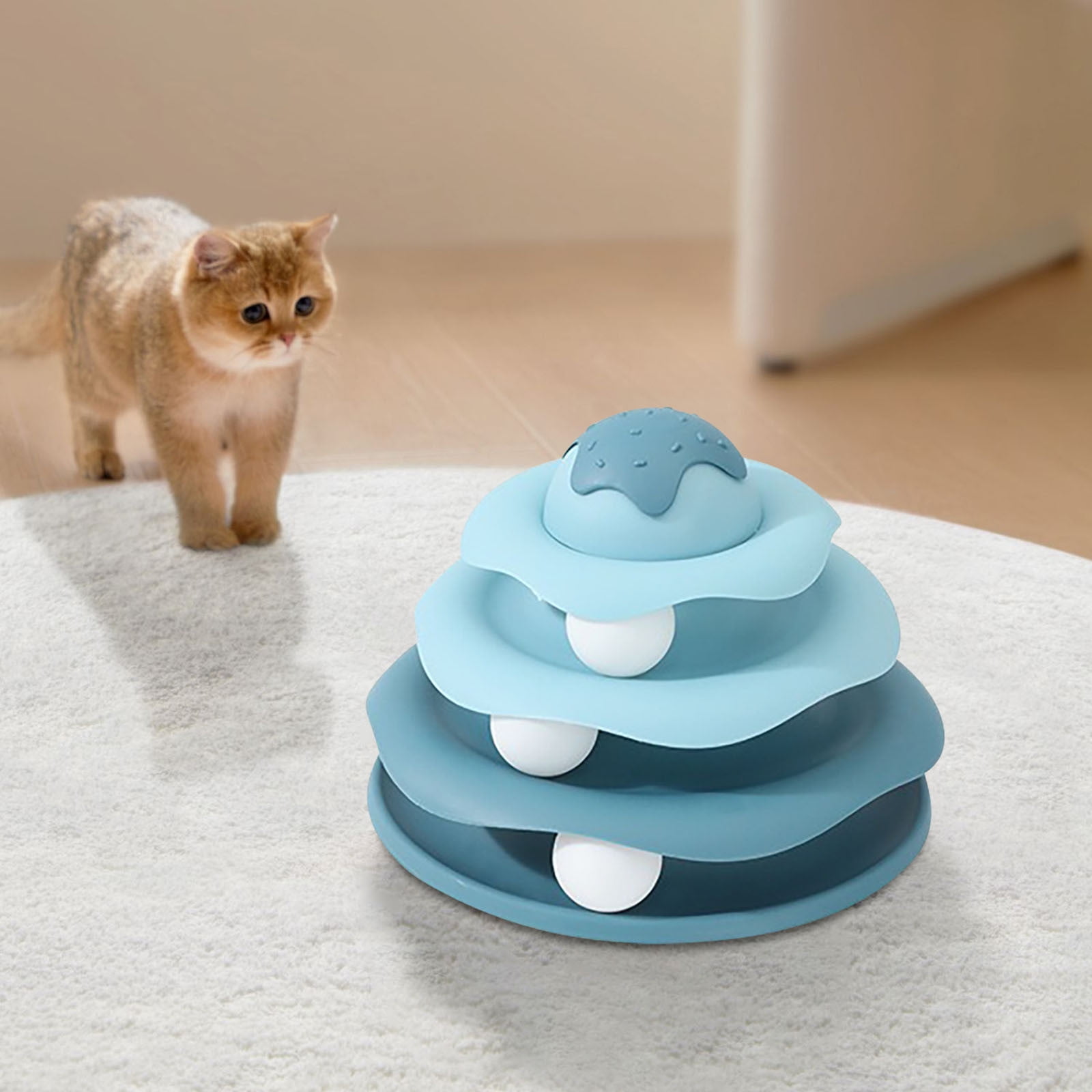 Interactive Pet Toys for Cats - -Layer Track Toy with Detachable Ice ...