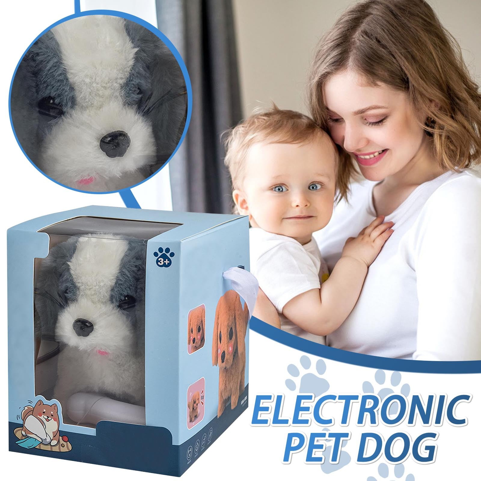 Interactive Plush Electronic Pet Dog, Realistic Walking & Barking ...