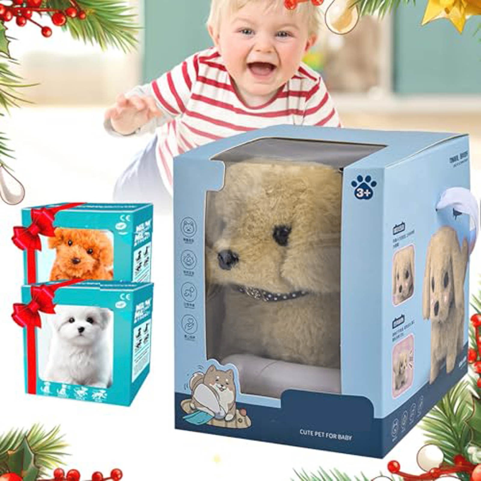 Interactive Plush Puppy Toy for Kids Realistic Barking, Walking, and ...