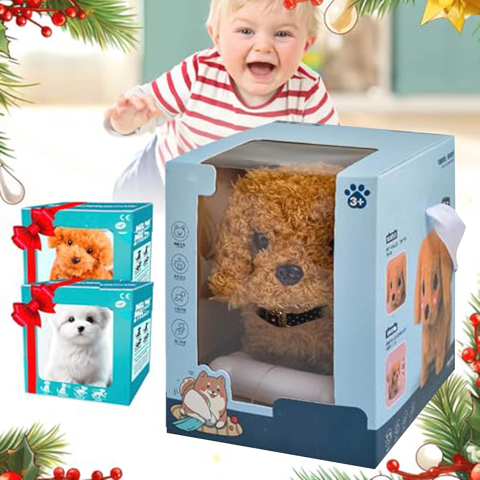 Interactive Plush Puppy Toy with Realistic Barking Sounds and Movements ...