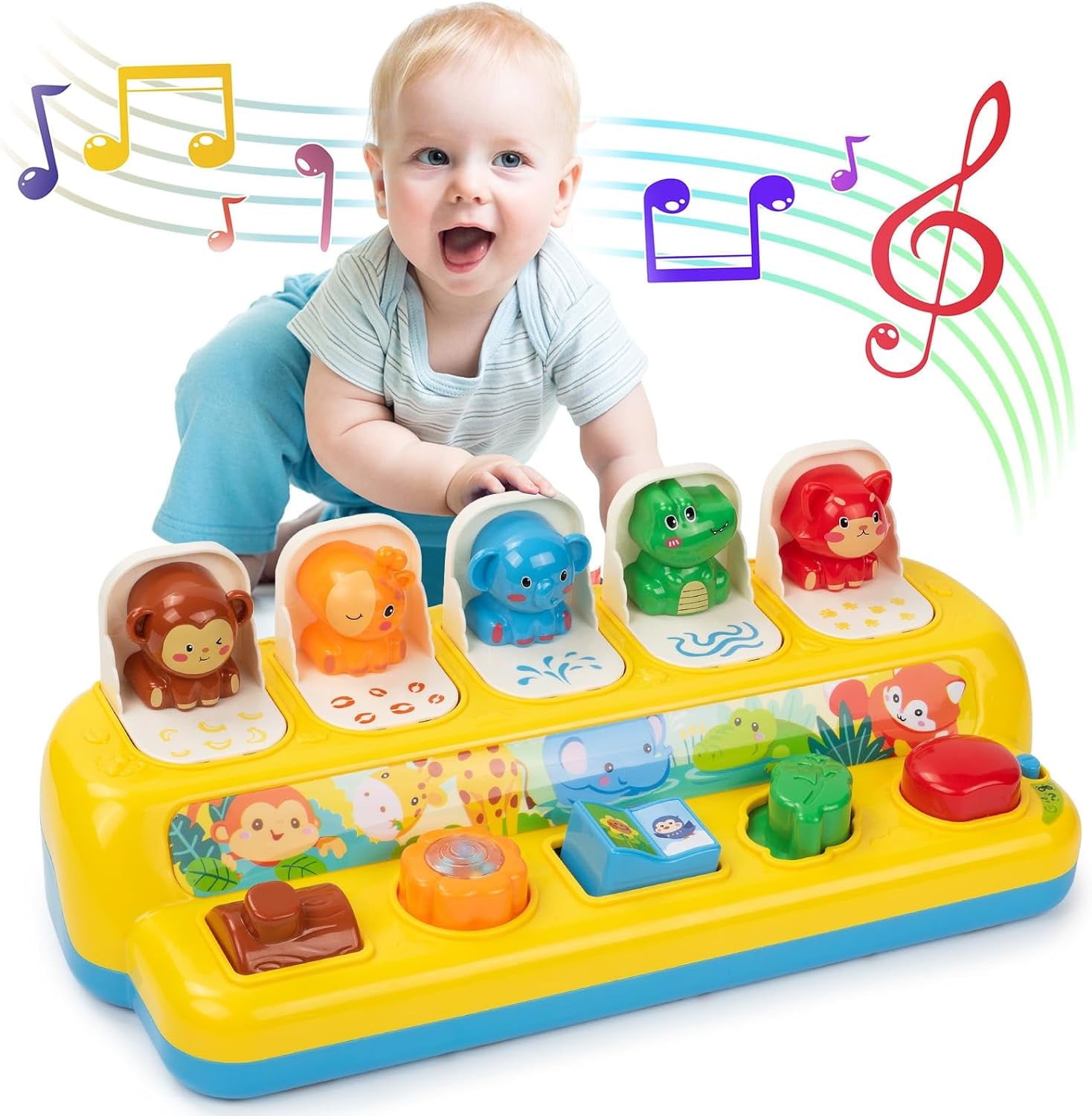 Interactive Pop Up Animals Toy with Music, Early Developmental/Learning ...