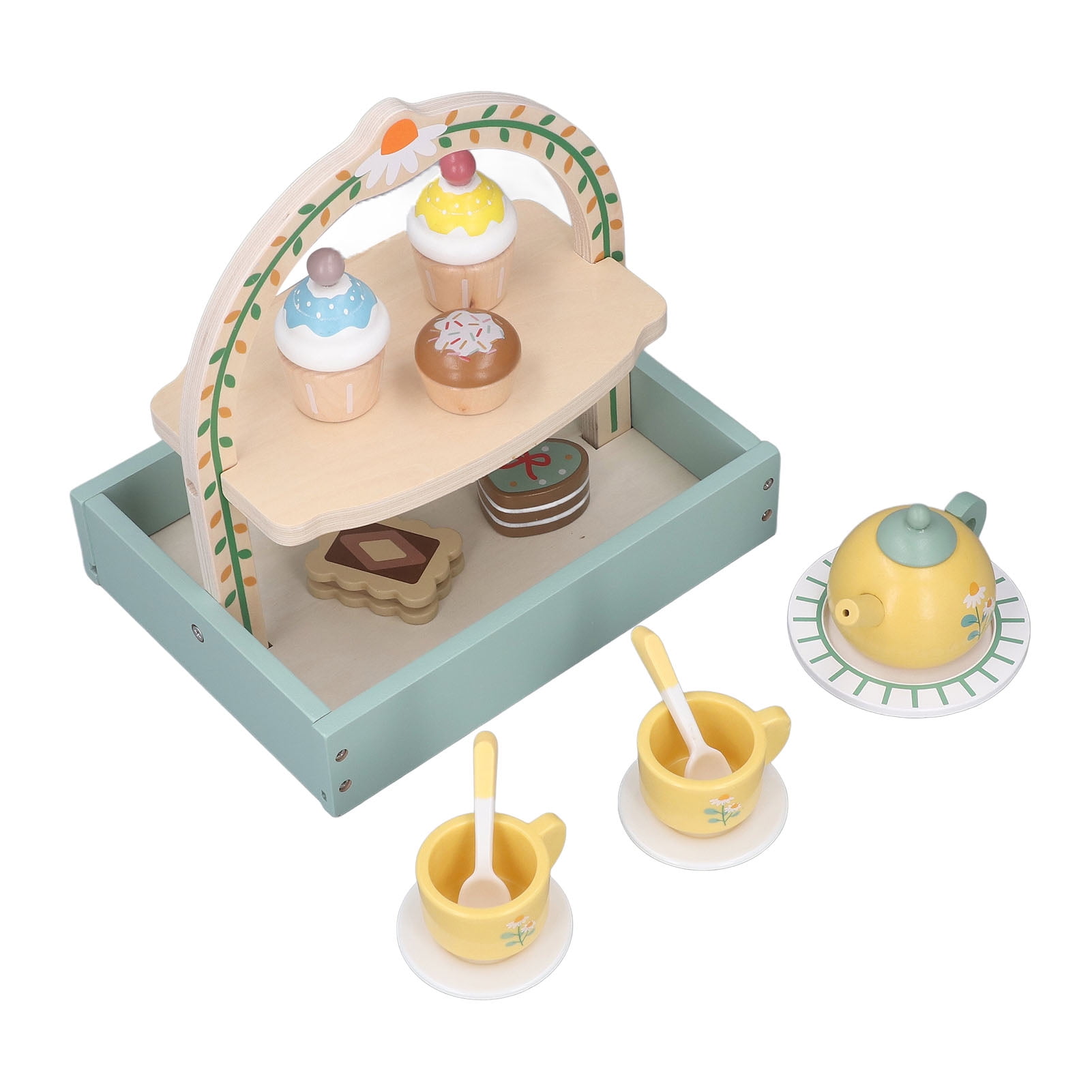 Interactive Pretend Play Tea Set Toy - High Simulation Wood and Plastic ...