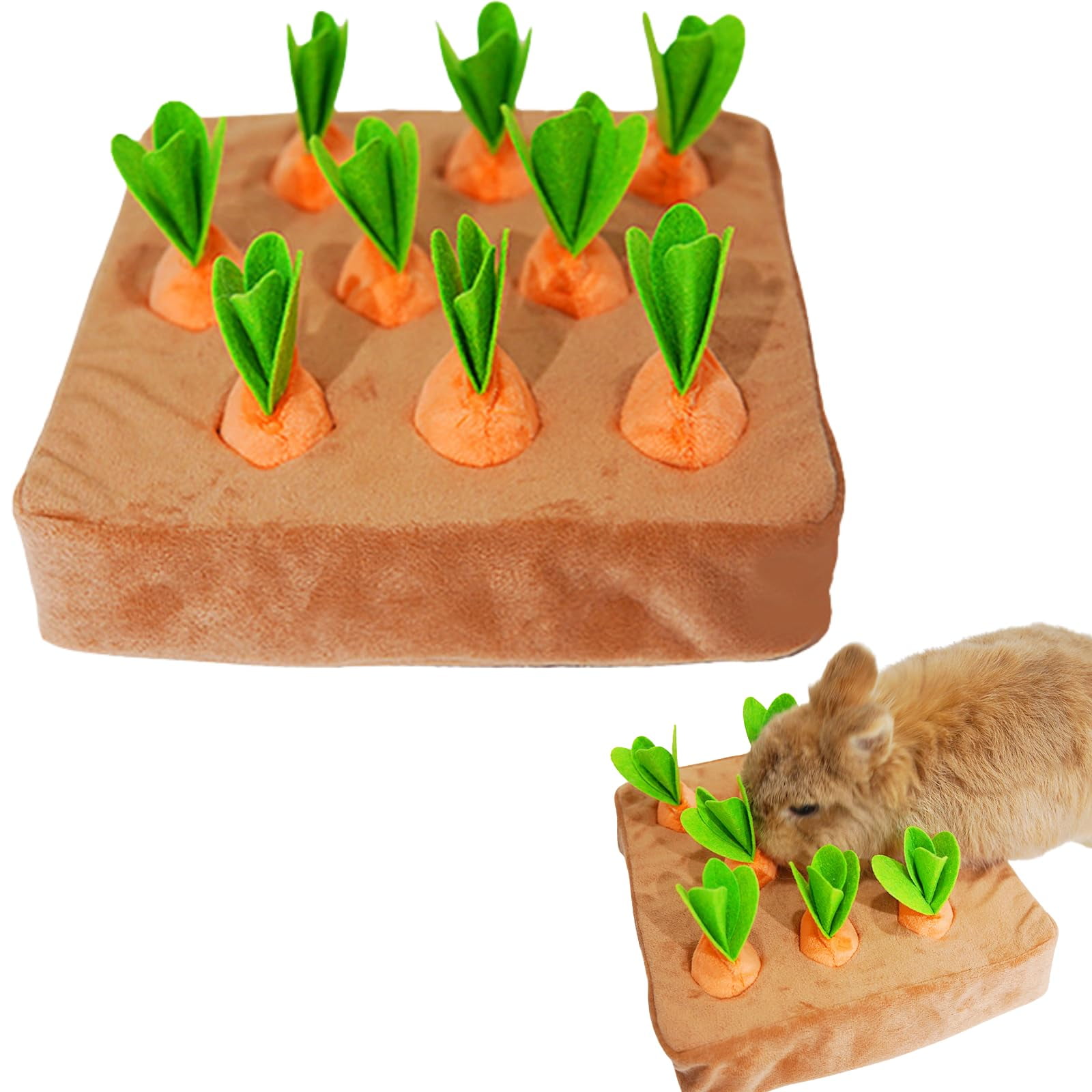 Interactive Rabbit Enrichment Toys, Hide and Seek Squeaky with Plush ...