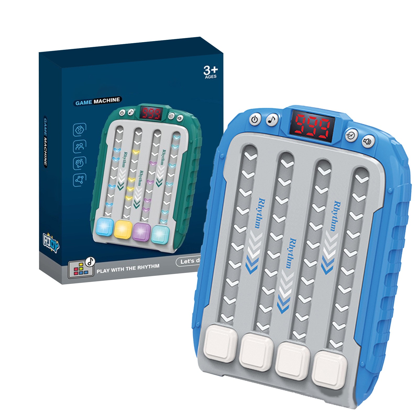 Interactive Rhythm Game Console for Kids, Educational Toy with Lights ...