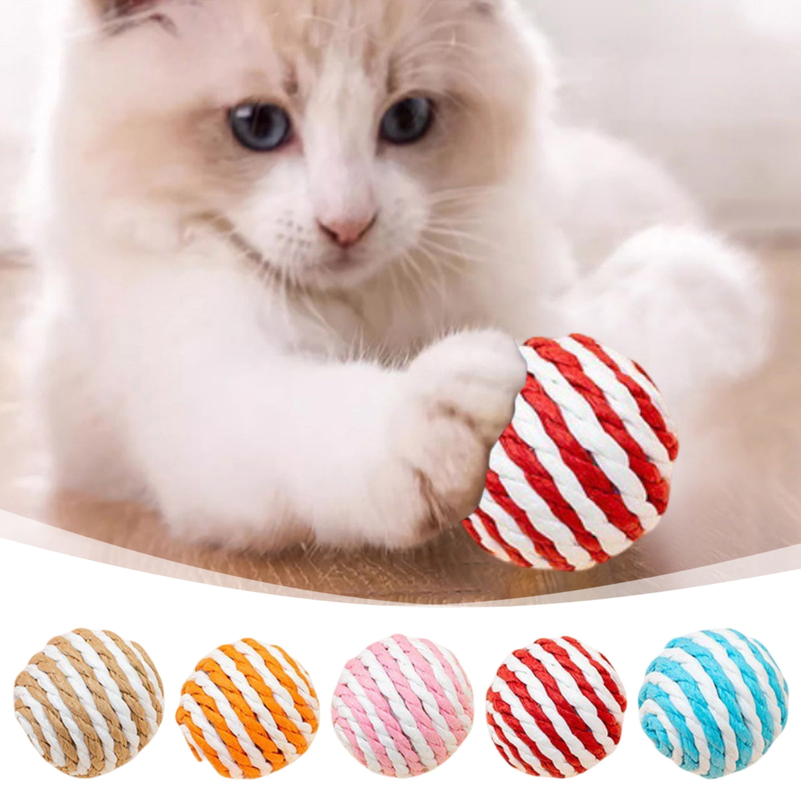 Interactive Roll Scratch Cat Toy - Sisal String Rattle with Woven ...