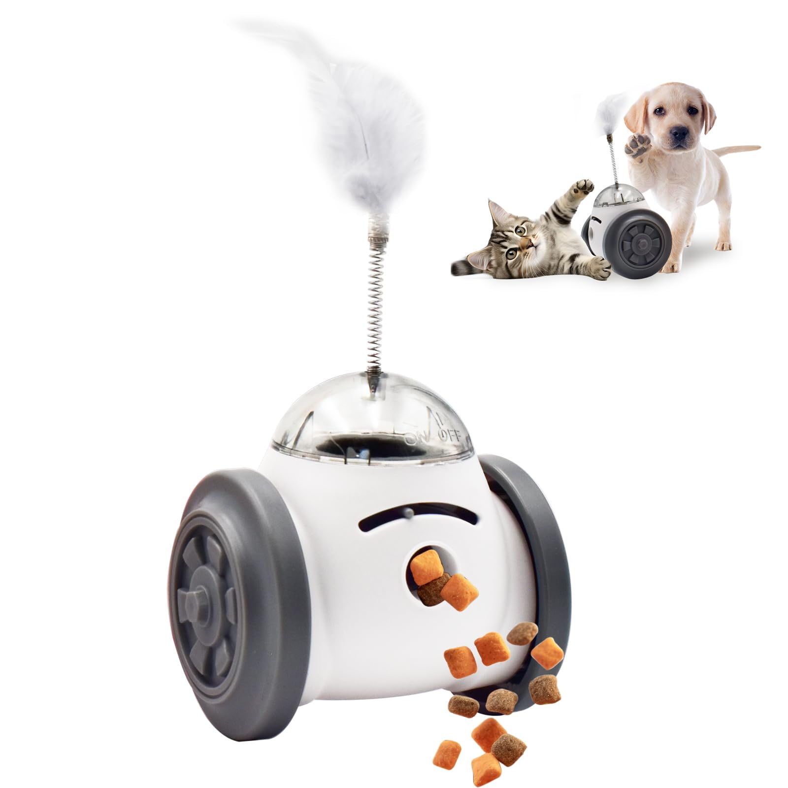 Interactive Roller Puzzle Dispenser Toy For Dogs & Cats, Slow Feeder ...