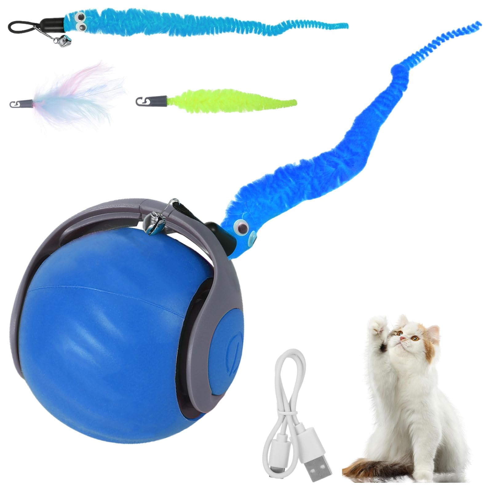 Interactive Rolling Cat Toy Balls, Automatic Cat Toy Interactive Dog ...
