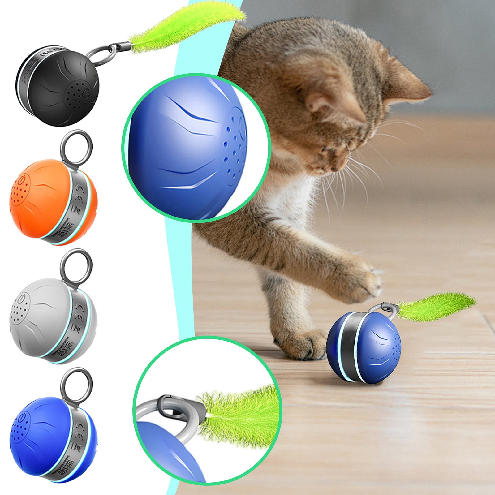 Interactive Self - Rolling Ball Toy: 360° Electric Plaything for Cats & Dogs - Walmart.com