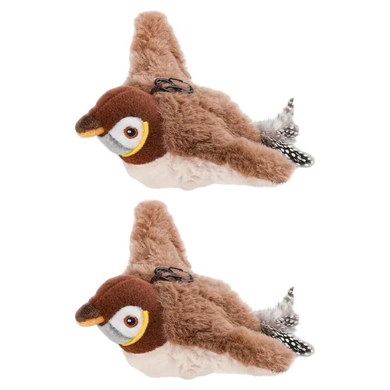 Interactive Simulated Bird Cat Toy Touch Activated Chirping Flapping No ...