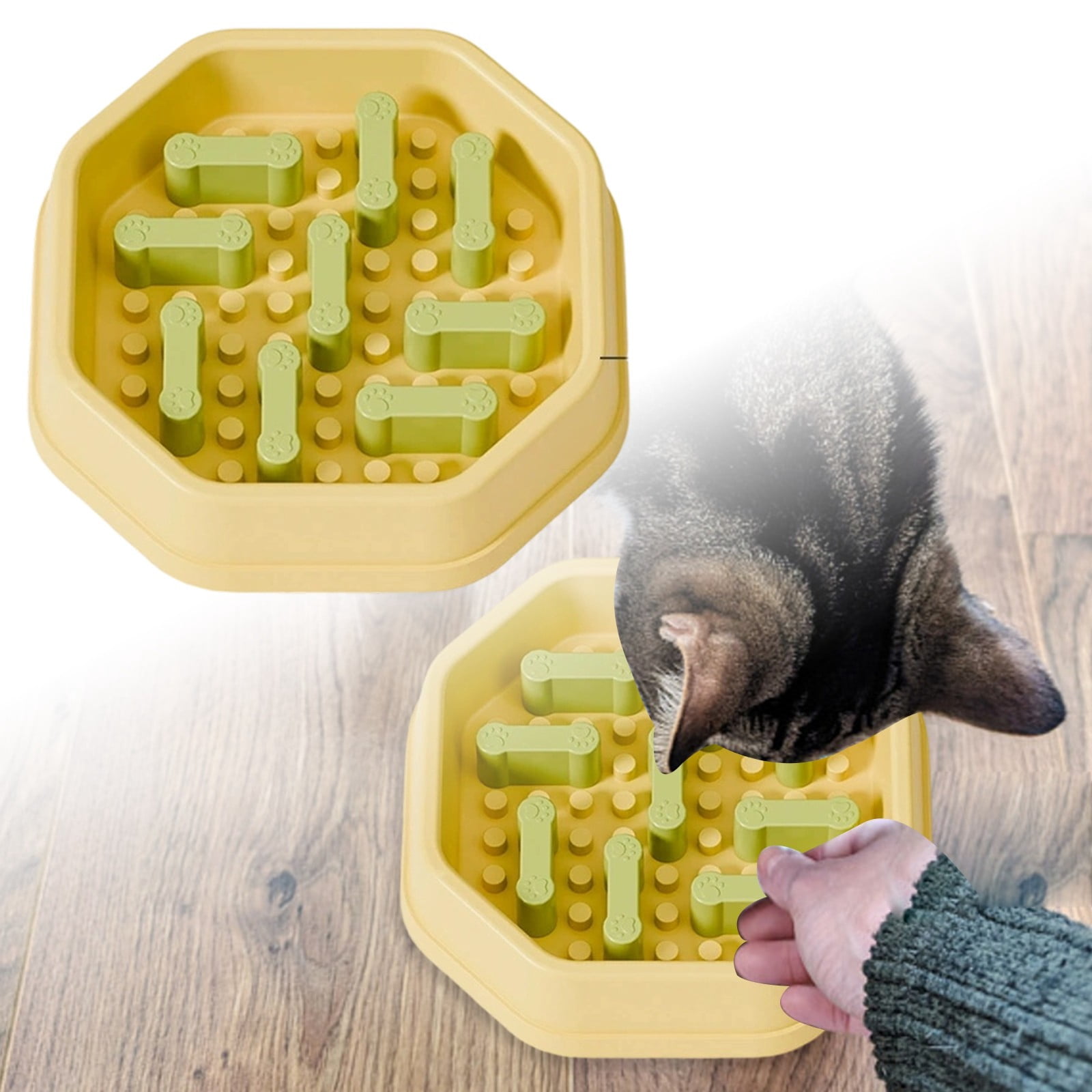 Interactive Slow Feeder Dog Bowl Adjustable Difficulty Puzzle Game for ...