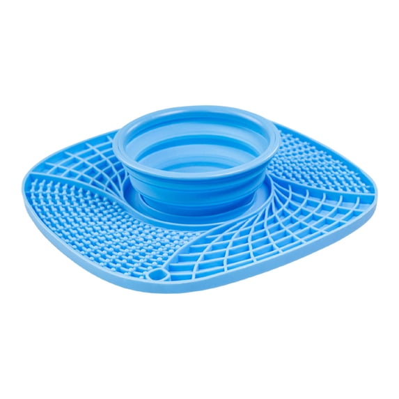 Interactive Slow Feeder Mat and Silicone Bowl Set for Dogs with Suction ...