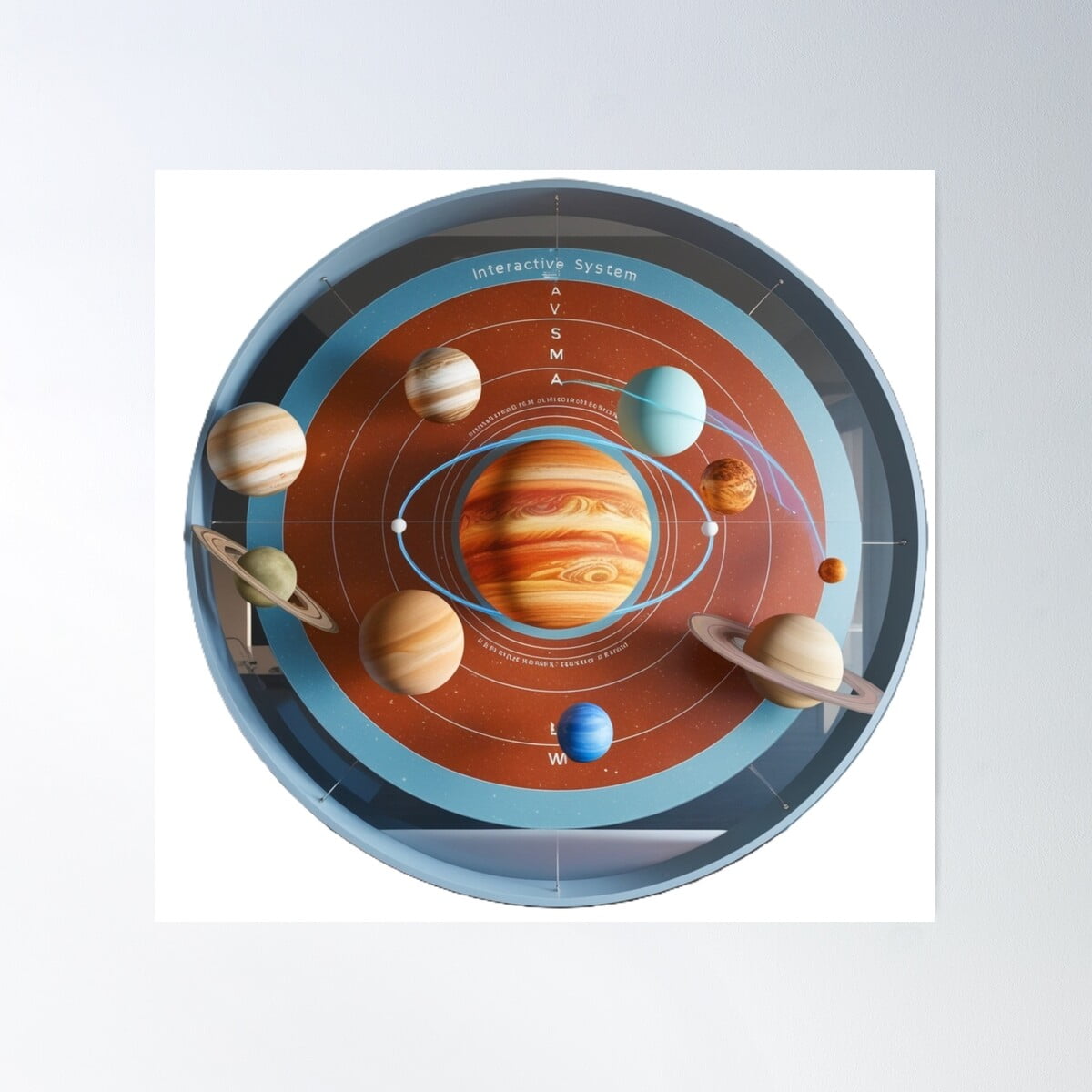 Interactive Solar System Model Poster Wall Art, Modern Wall Decor For ...