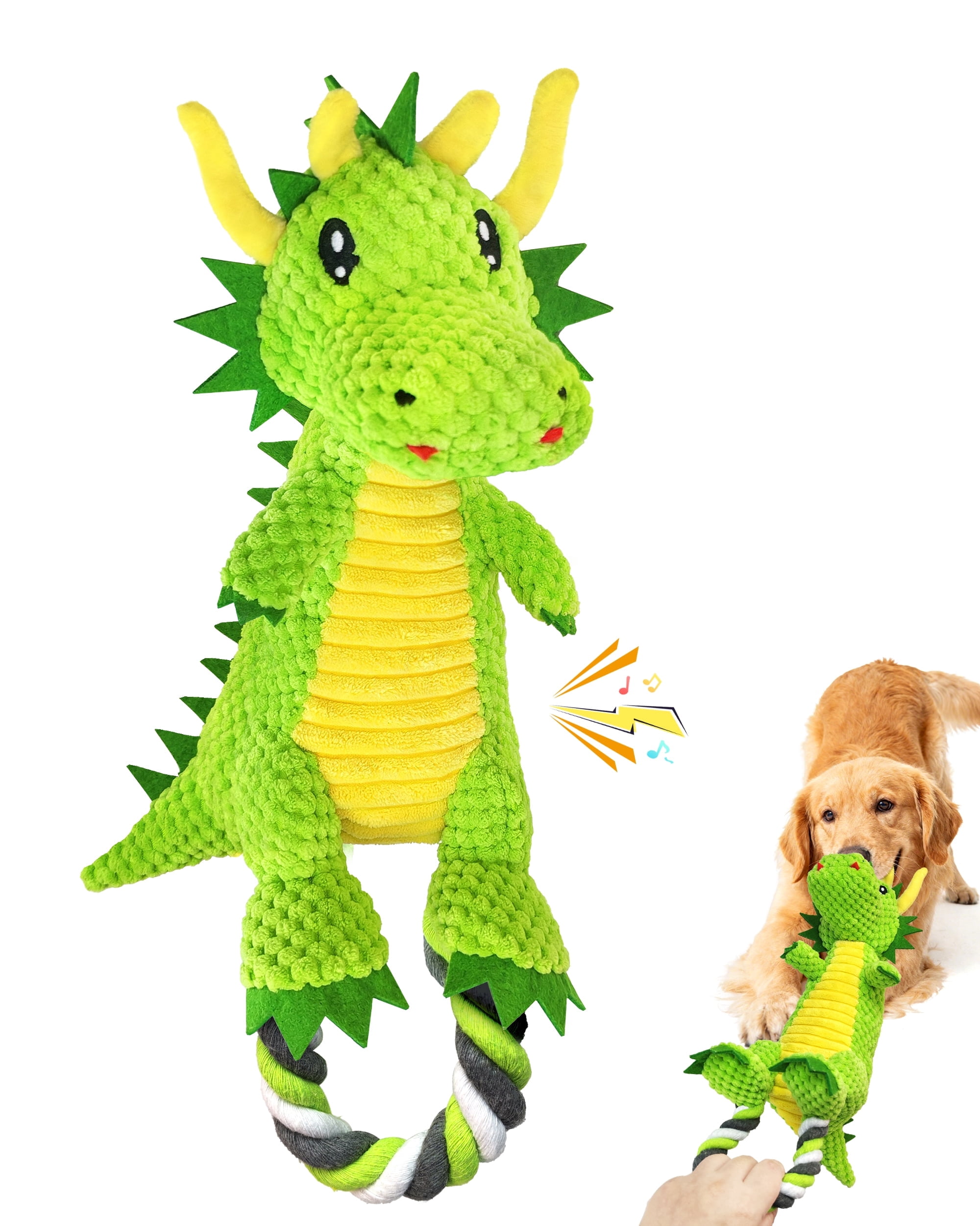 foolala, Interactive Squeaky Dog Chew Toy, Green, 15.6 inches - Walmart.com