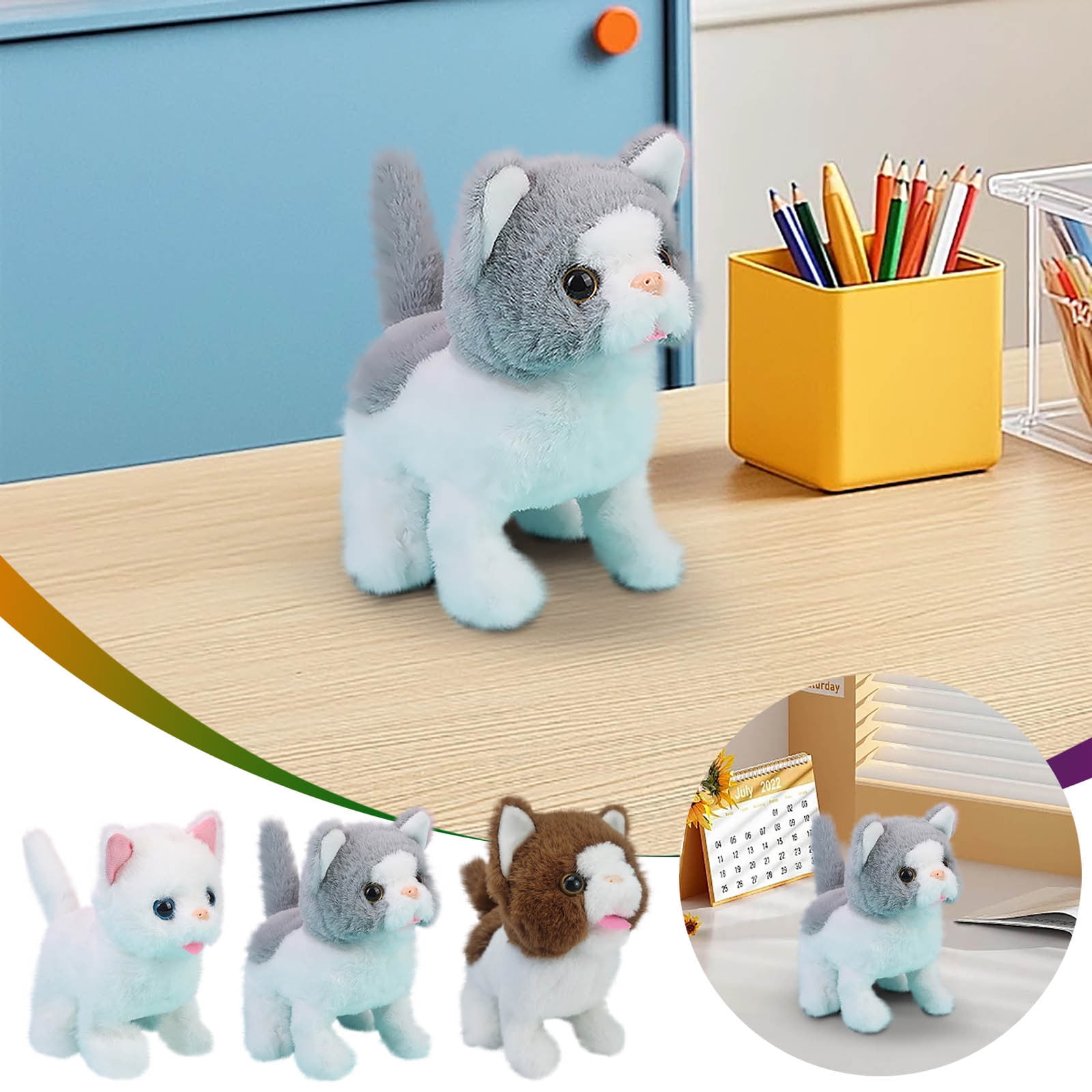 Interactive Stuffed Animal Toy, Soft Plush Companion, Motorized ...