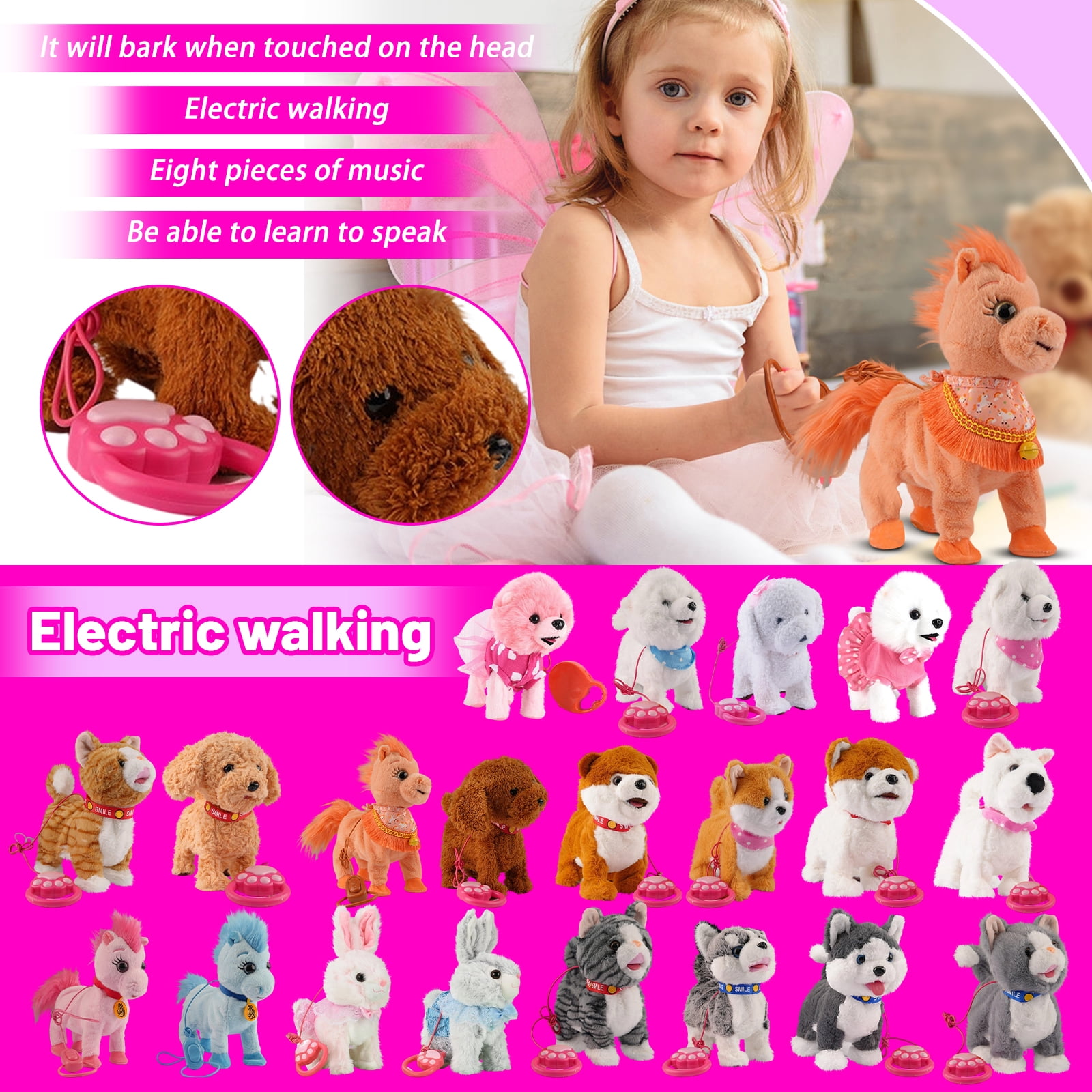 Interactive Talking Animal Toy for Toddlers, Realistic Electronic Pet ...