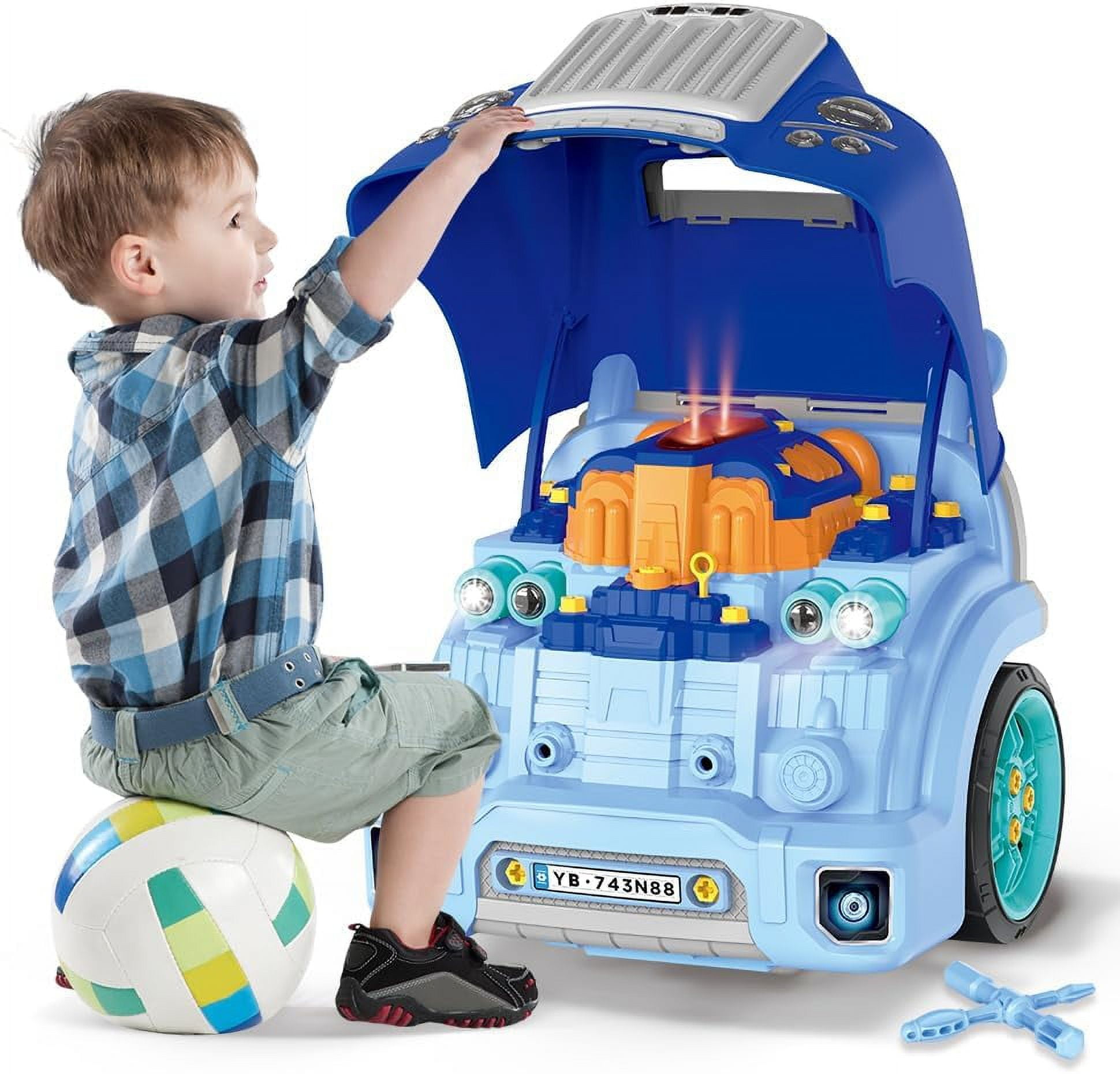 Interactive Truck Engine Toy with Removable Parts - Lights, Sounds, and ...