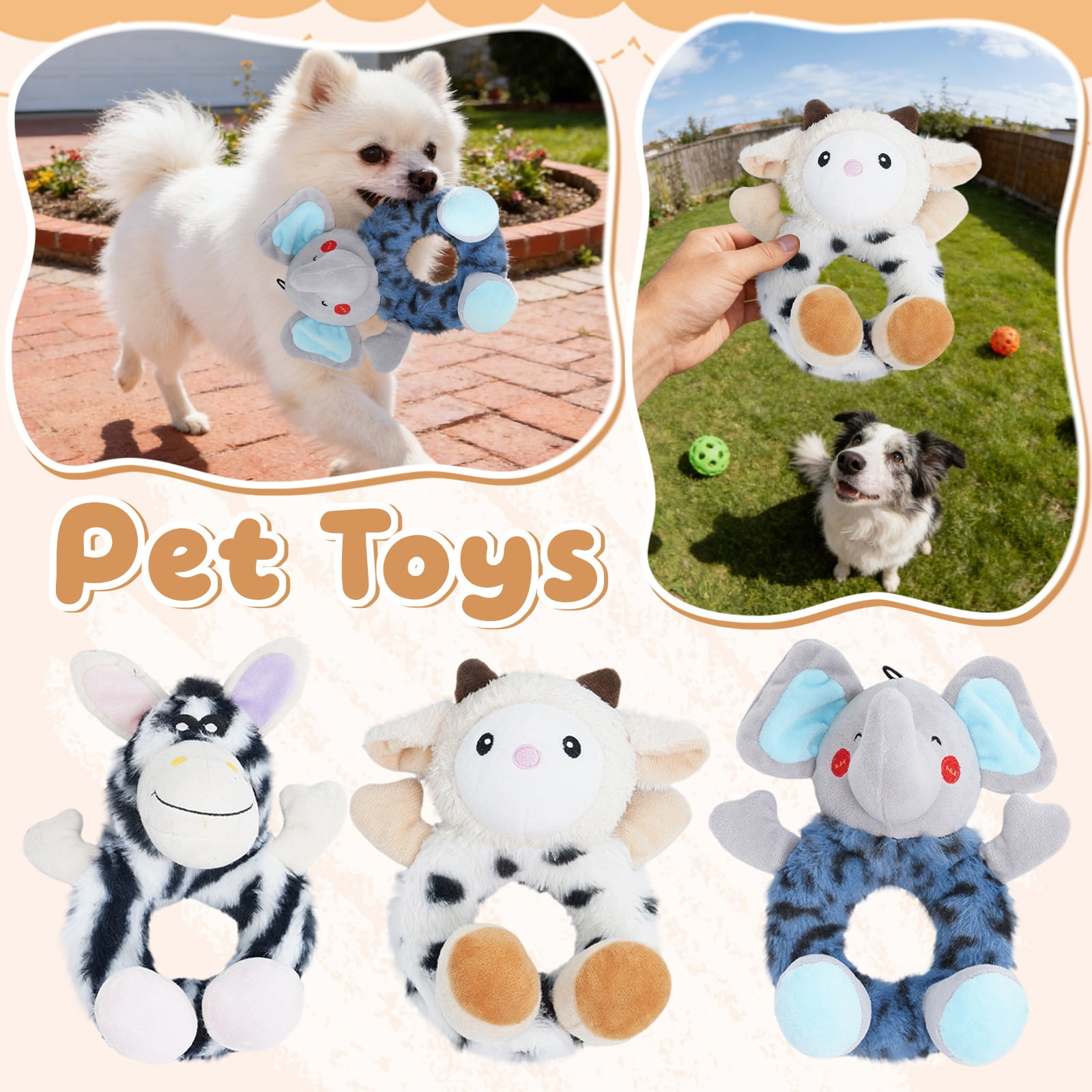 Interactive Tug-and-Chew Plush Toy, High-Pitch Squeaker for Engaging ...