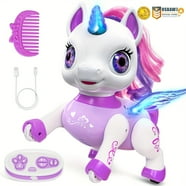 USA Toyz Robo Pets Unicorn Pink Remote Control Interactive STEM Toy for ...