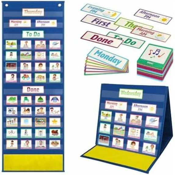 Interactive Visual Schedule for Kids Autism & ADHD - 144 Reusable ...